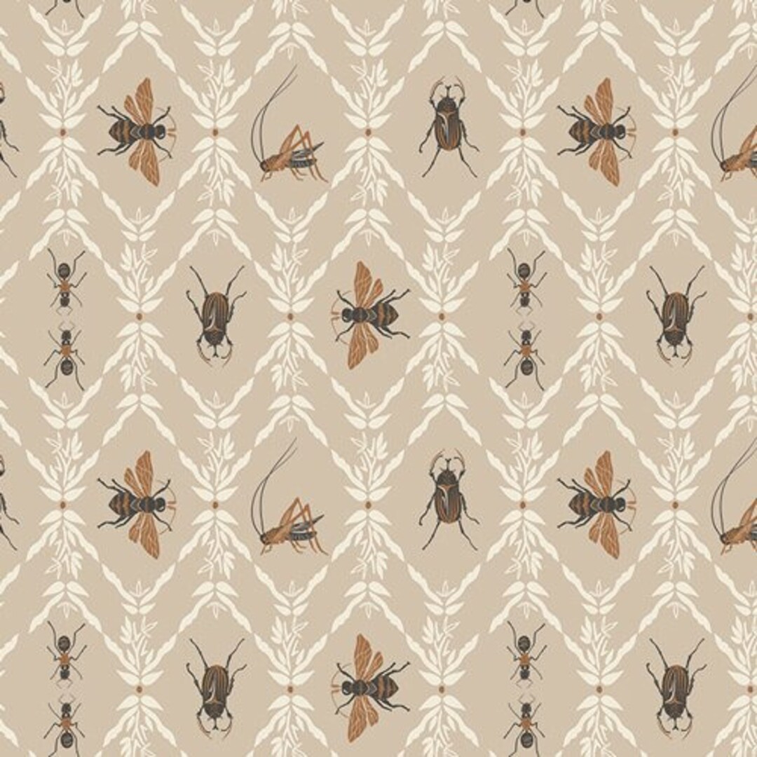 Beetle Bugs Boy Fabric - Little Entomologist Lambkin Cotton Fabric Agf ...