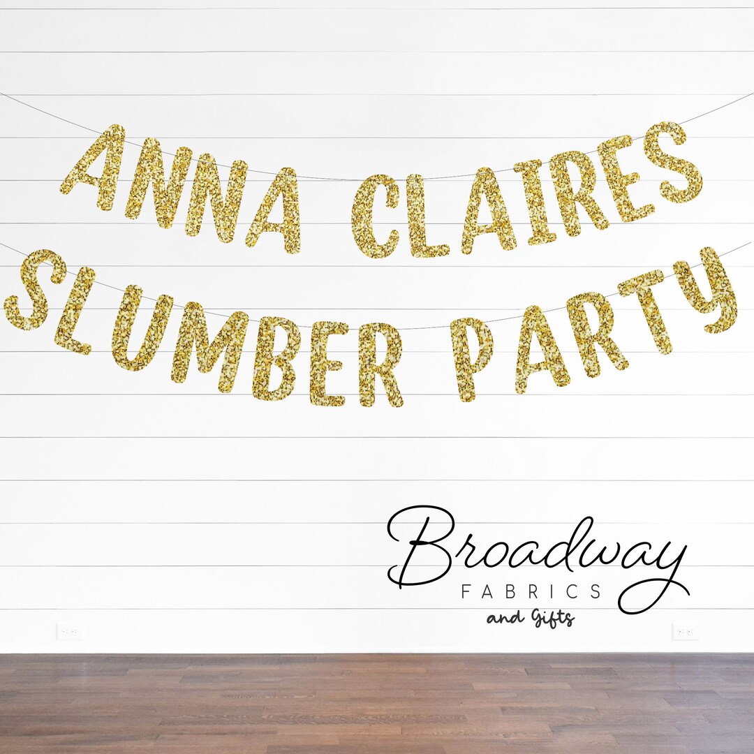 Custom Slumber Party Glitter Banner - Baby Shower Banner - Etsy