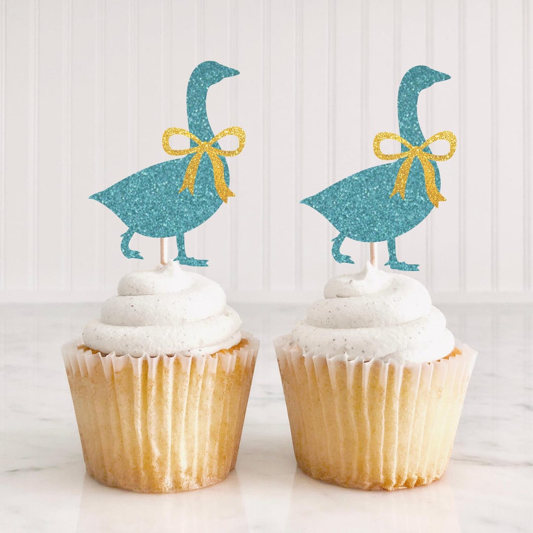 Silly Goose Cupcake Toppers (glitter), Birthday Decorations Party ...
