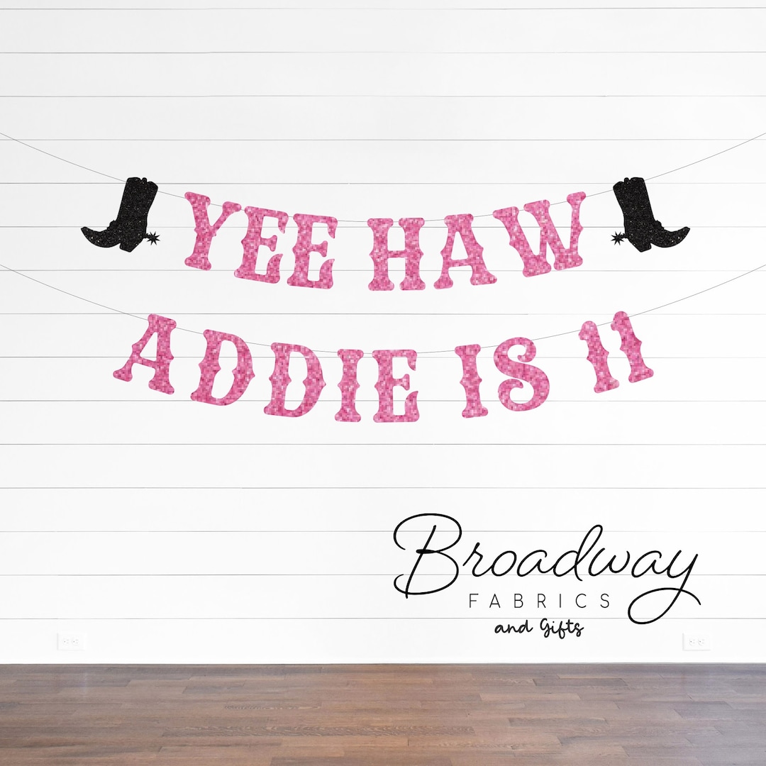 Yee Haw Western Birthday Party Banner - Glitter Party Banner - Etsy