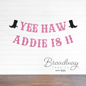 Yee Haw Western Birthday Party Banner - Glitter Party Banner - Etsy