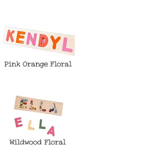 Modern Floral Wood Name Puzzle for Toddlers Babies - Custom Wooden ...