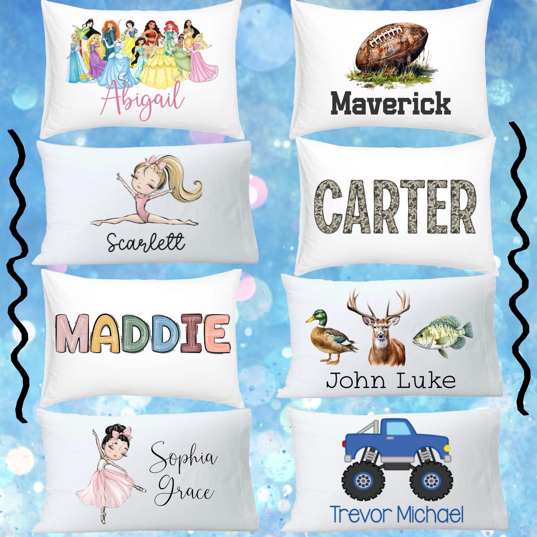 Princess Personalized Girls Pillowcase Custom Kids Pillowcase ...