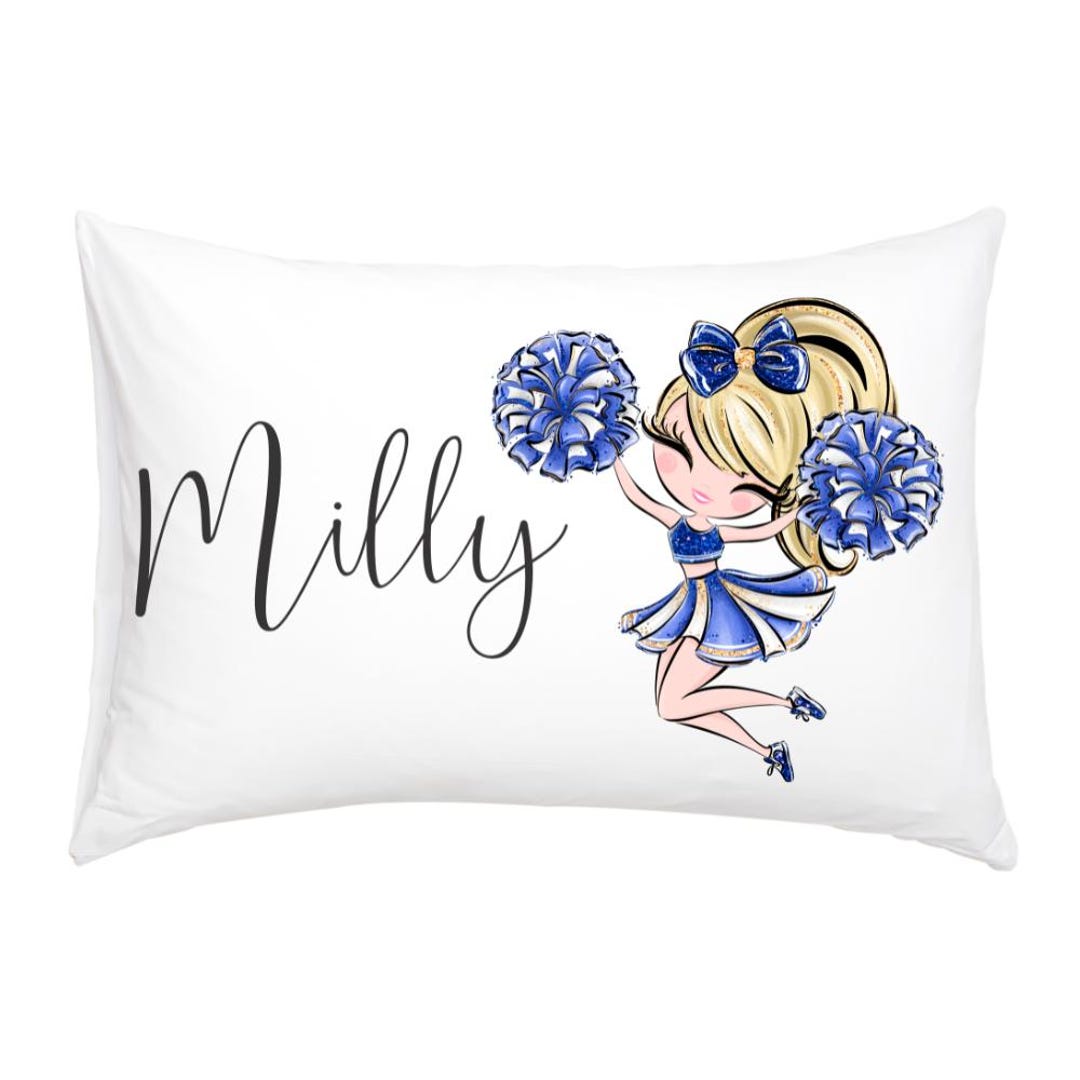 Personalized Cheerleader Cheer Pillowcase, School Colors Cheer Pillow ...