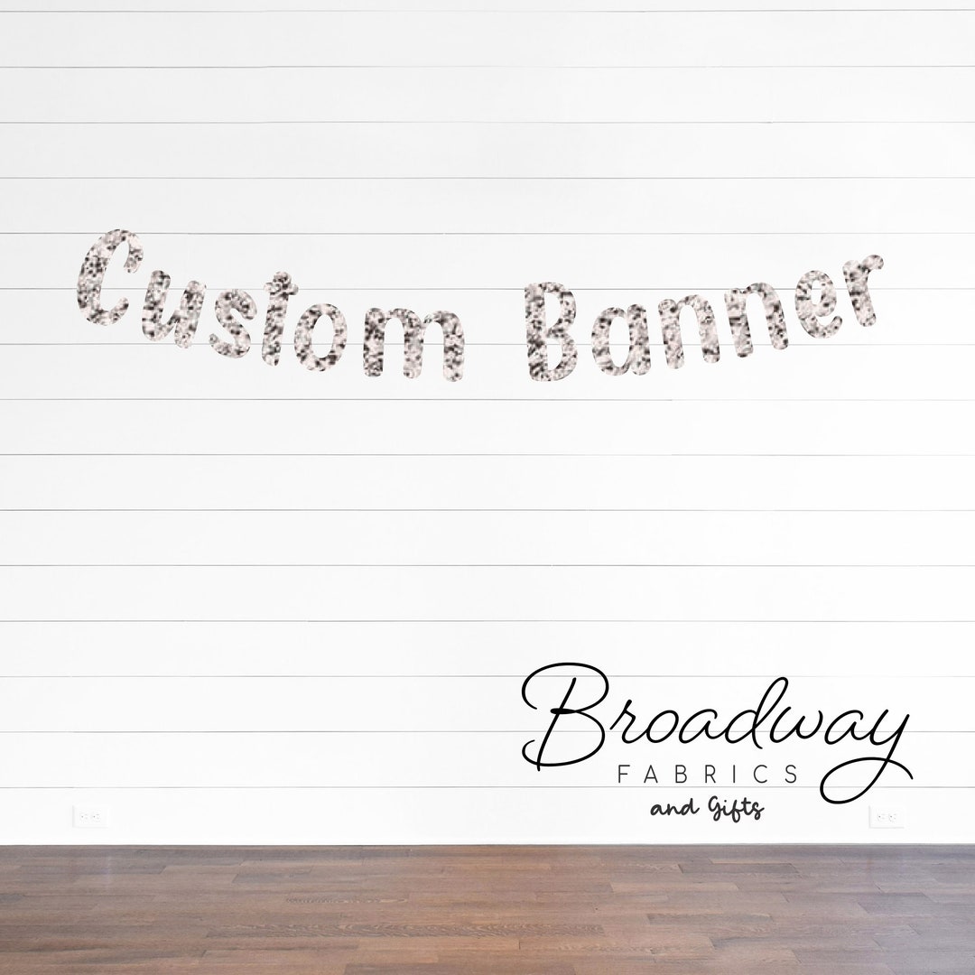 Personalized Silver Glitter Banner - Party Banner Room Decor Banner ...