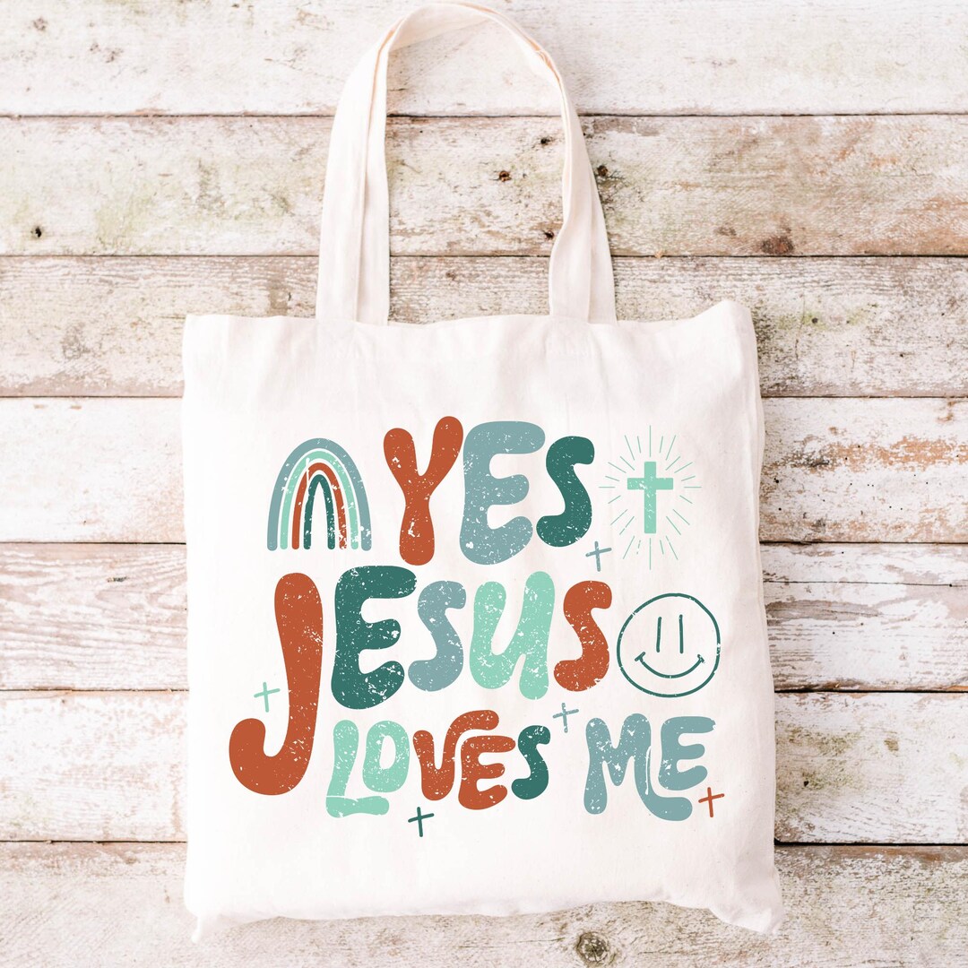 Yes Jesus Loves Me Kids Bible Bag - Bible Bag Canvas Tote - Etsy
