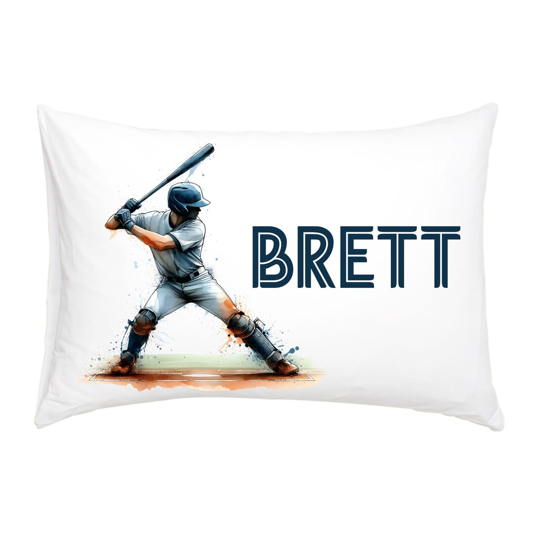 Baseball Player Blue Personalized Boys Pillowcase - Custom Pillowcase ...
