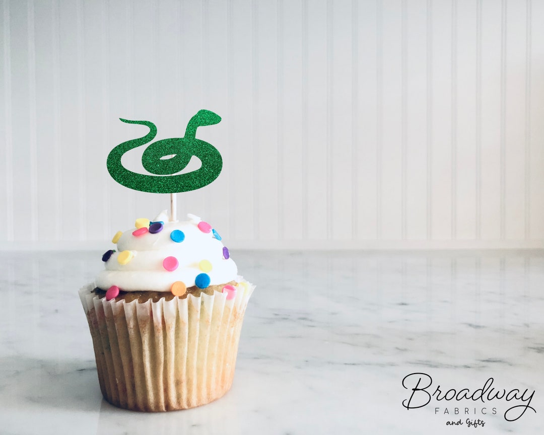 Snake Shape Cupcake Toppers (glitter), Birthday Decorations Party ...