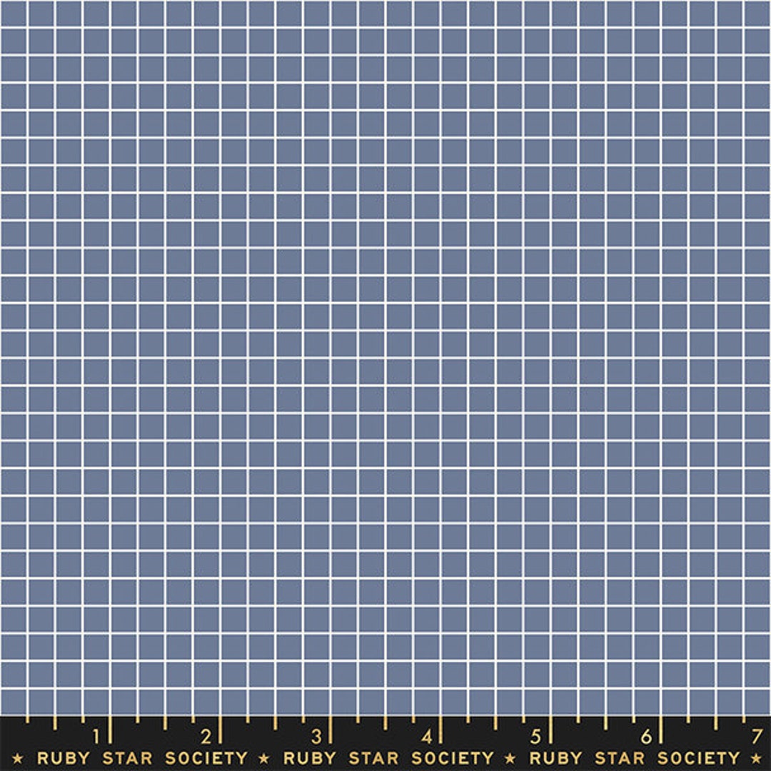 Denim Blue Grid Quilting Cotton Fabric Denim Grid Ruby Star Society QTR ...
