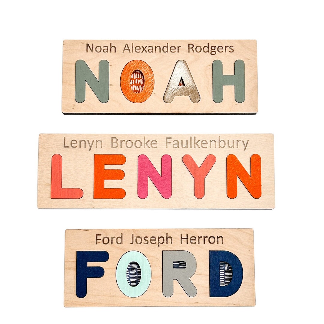 Kids Personalized Wood Puzzzle for Babies Toddlers - Custom Name Puzzle ...