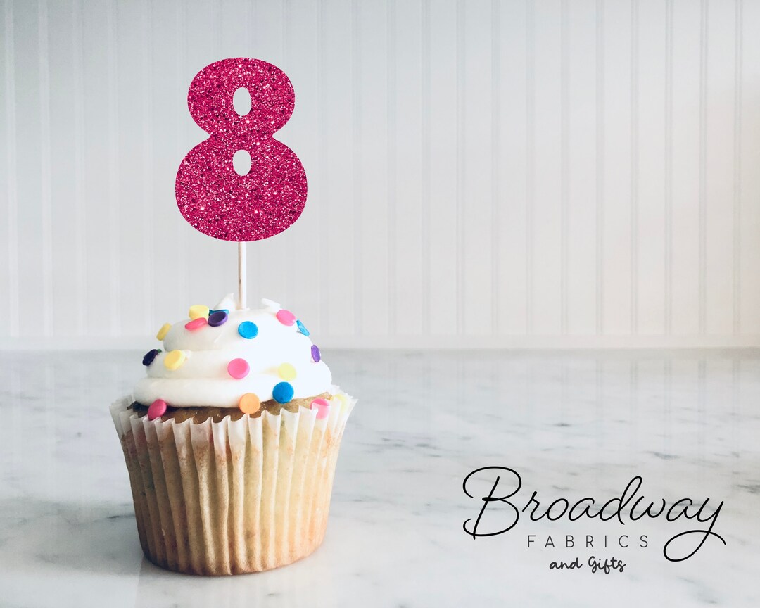 8th Birthday Cupcake Toppers -eighth Birthday Decorations Party Favors ...