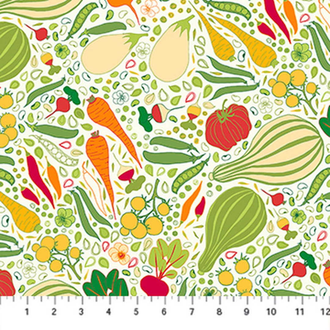 Vegetable Fabric Carrots Gardening Figo Fabrics Quilt Cotton QTR YD - Etsy
