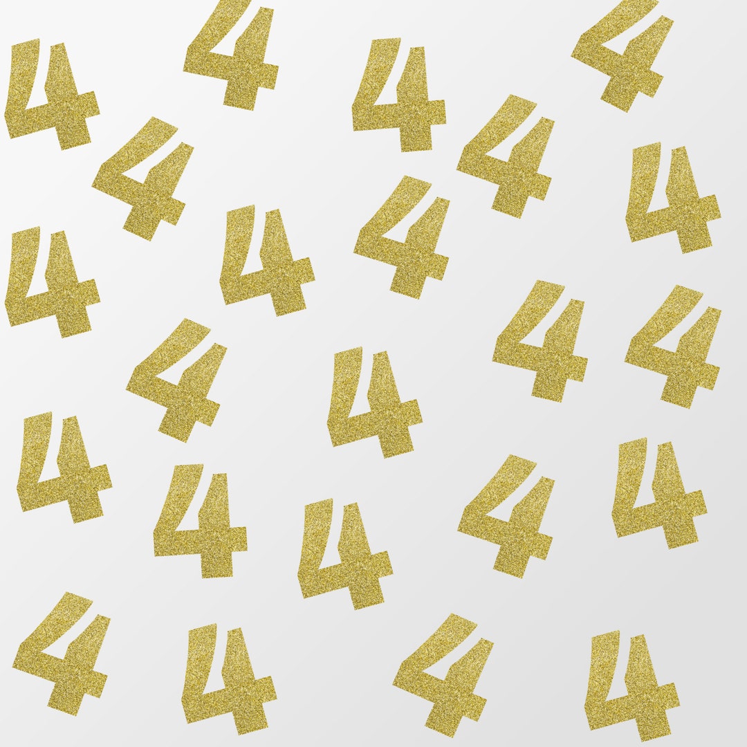 Birthday Number 4 Glitter Confetti Shapes - Glitter Party Table ...