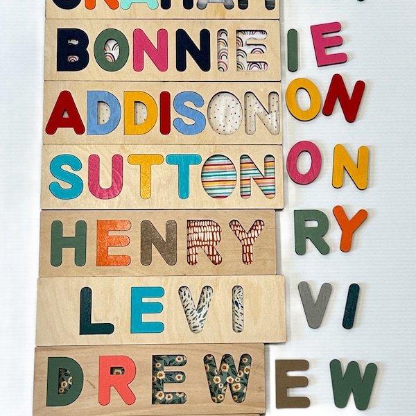 Wood Name Puzzle - Etsy