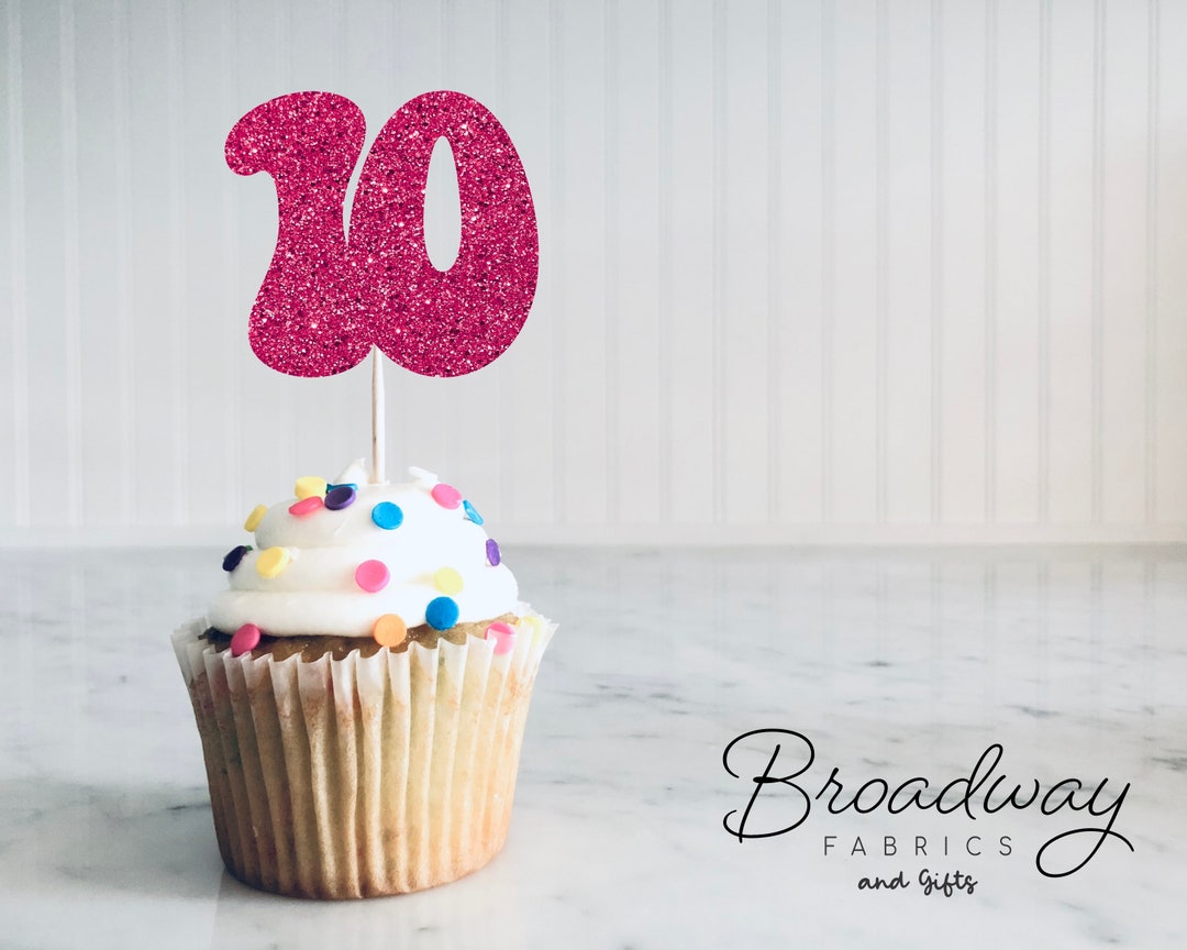 10th Birthday Cupcake Toppers -tenth Birthday Decorations Party Favors ...
