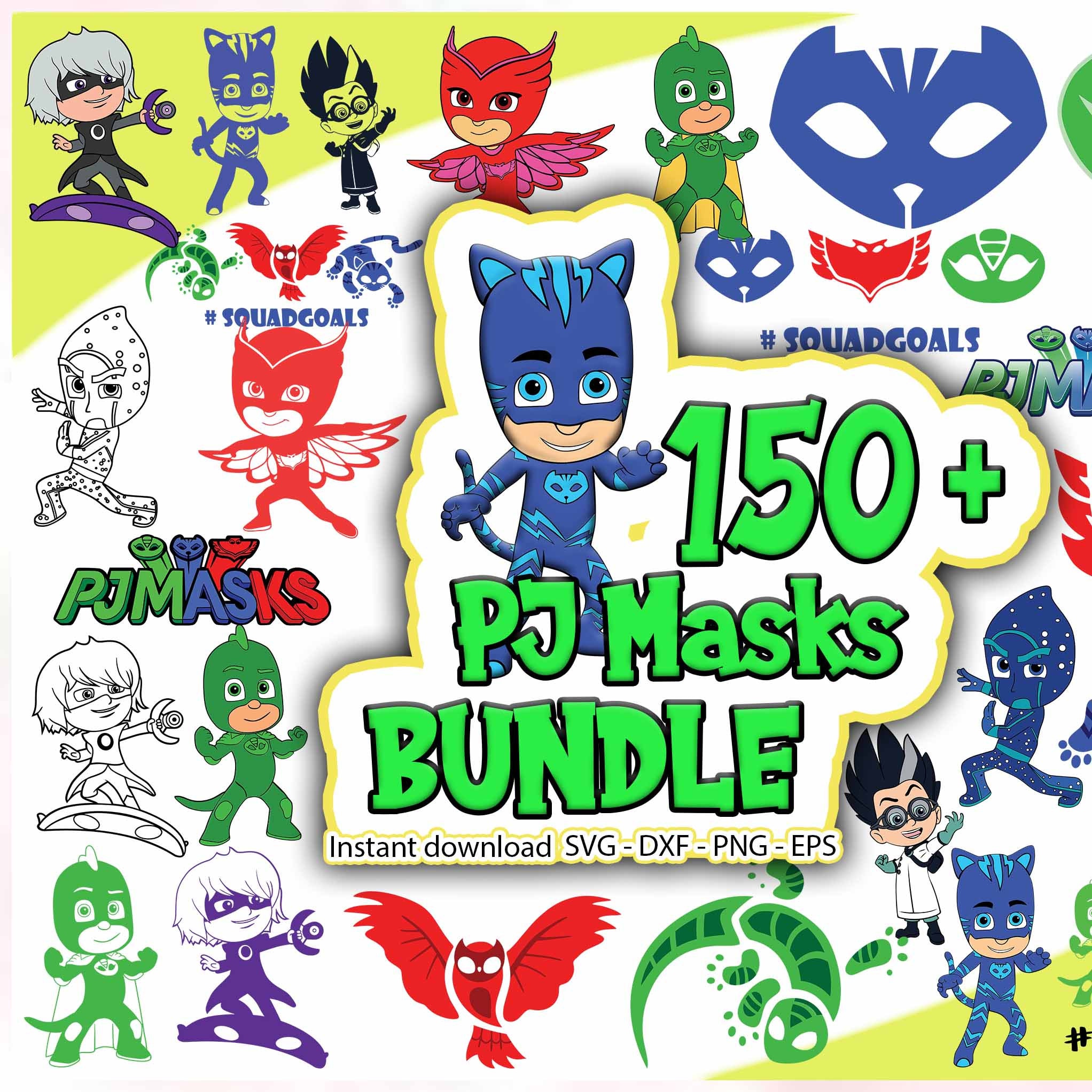 150 PJ Masks SVG Bundle, Pj Masks Svg Pj Masks Png SVG Bundle Cricut ...