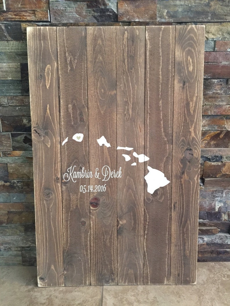 Hawaii Island Destination Wedding Wooden Distressed Rustic - Etsy