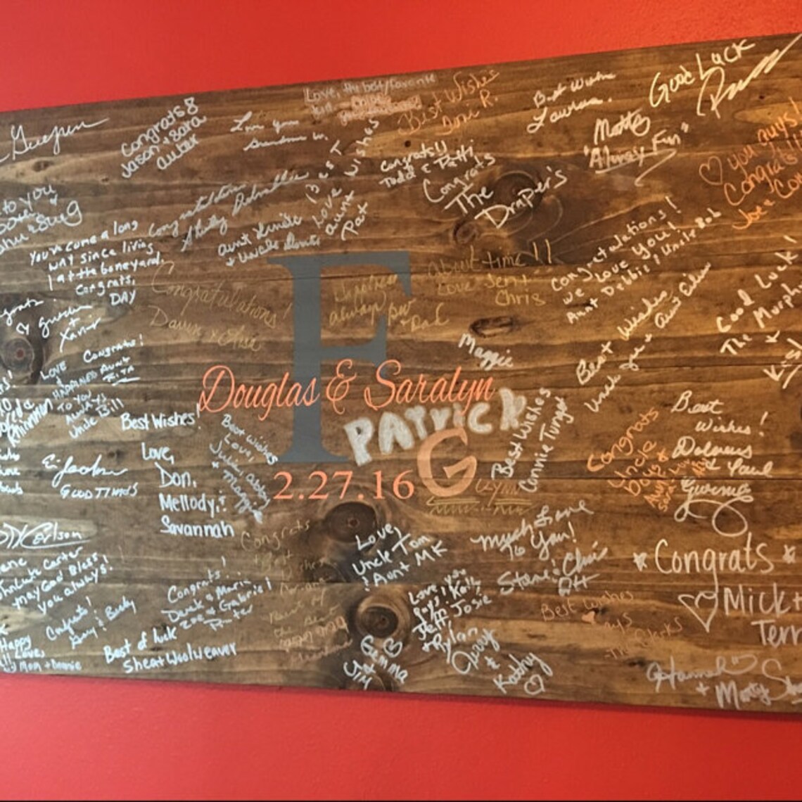 Rustic Hand Painted Pallet Wooden Wedding Guestbook - Etsy