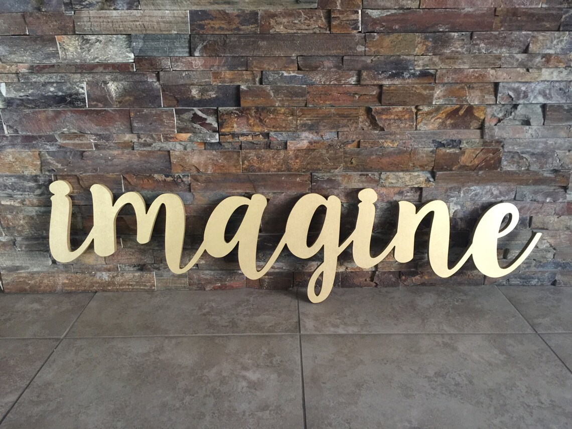 Imagine Wooden CNC Cut-out Wall Art - Etsy