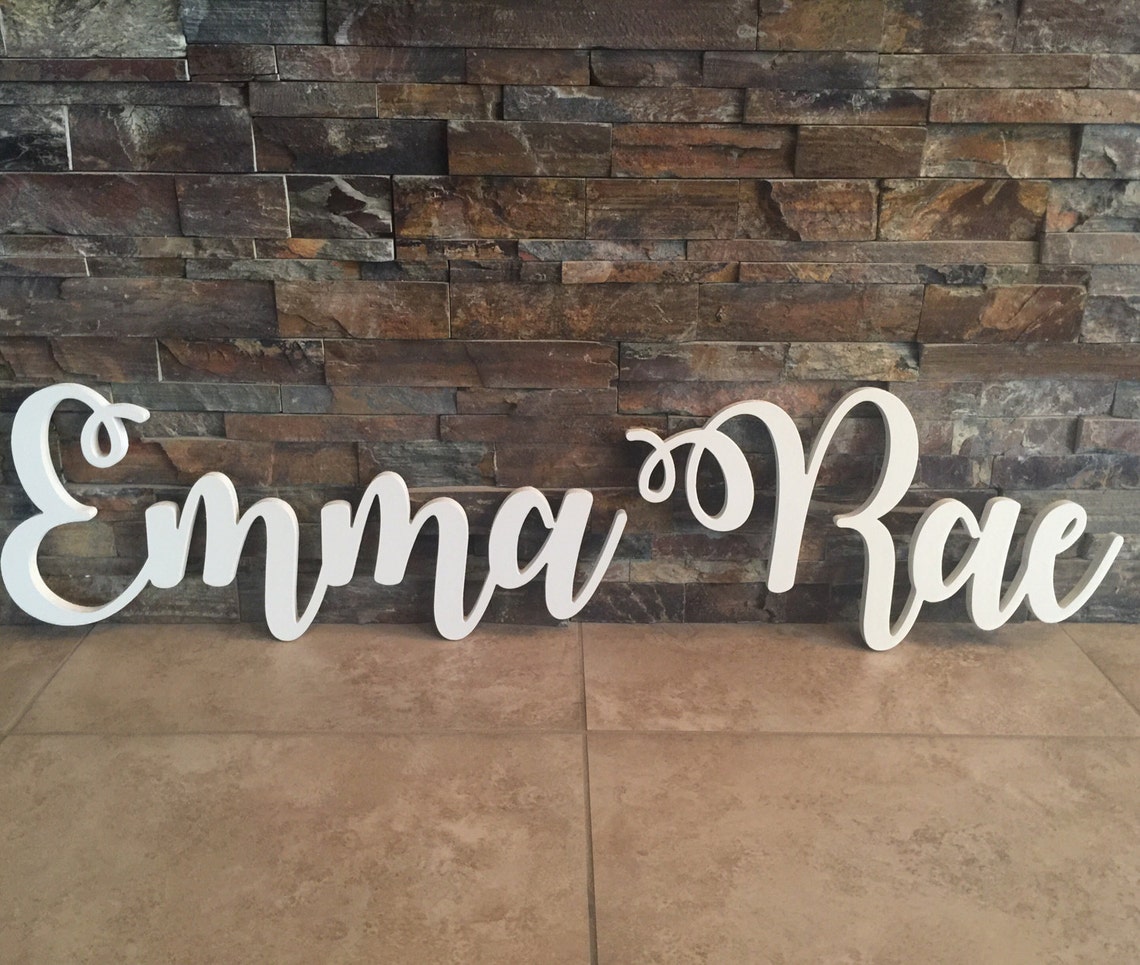Custom Cursive CNC Name Large Family Cut Out Child Sign - Etsy