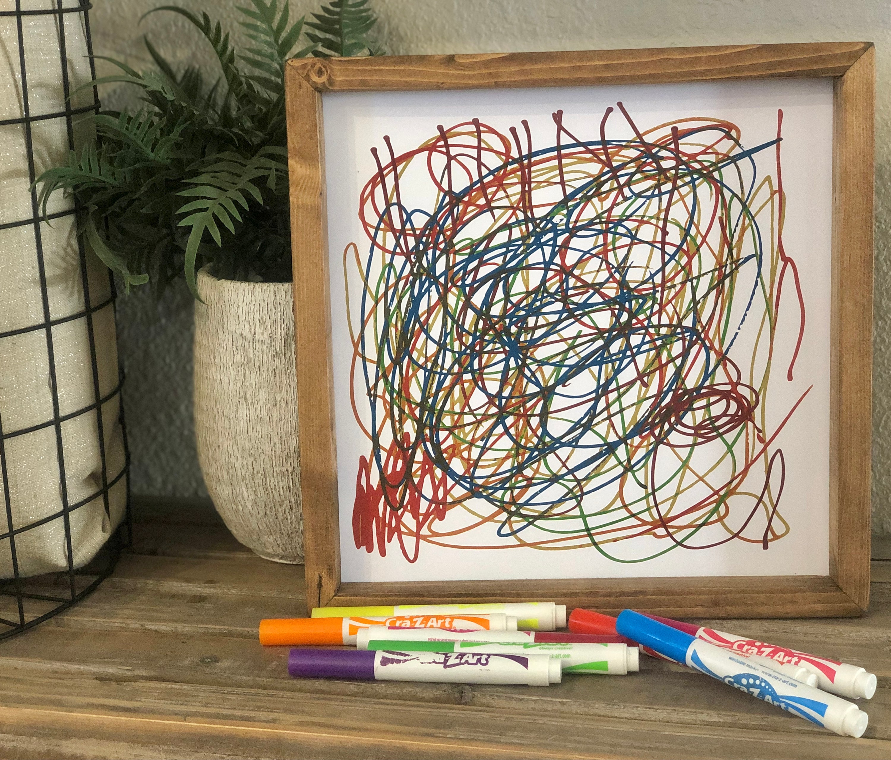 Frame Your Child's Artwork, Kids Creation, Farmhouse Framed Child ...