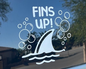 Shark Fin Fins up Shark Fishing Vinyl Decal 22 Colors 15 Sizes to ...