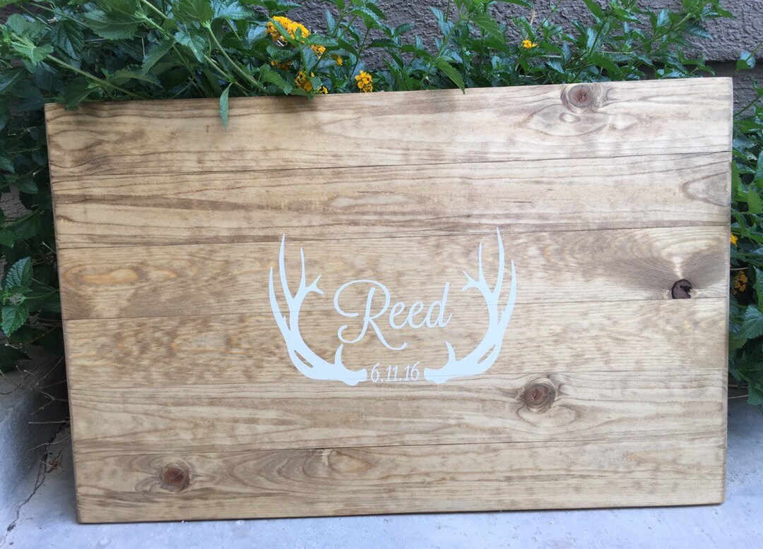 Rustic Pallet Wooden Alternative Deer Antler Unique Elk Wedding ...