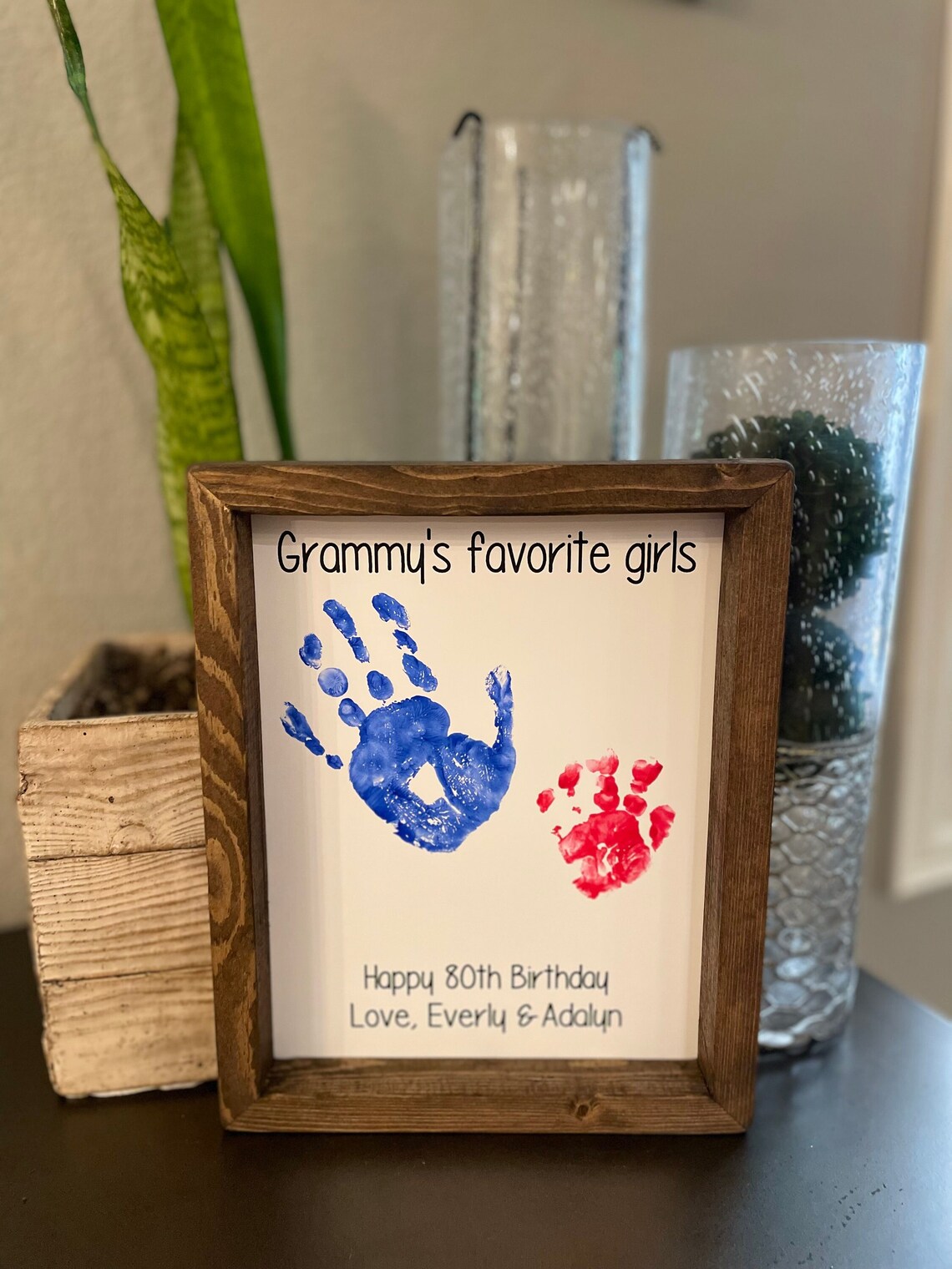 Custom Wood Framed Farmhouse Sign, Kids Painted Handprint Keepsake ANY ...