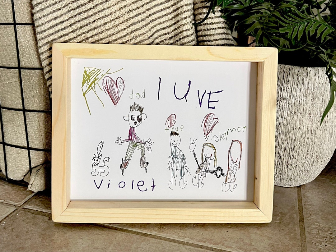 Frame Your Child's Artwork, Kids Creation, Farmhouse Framed Child ...