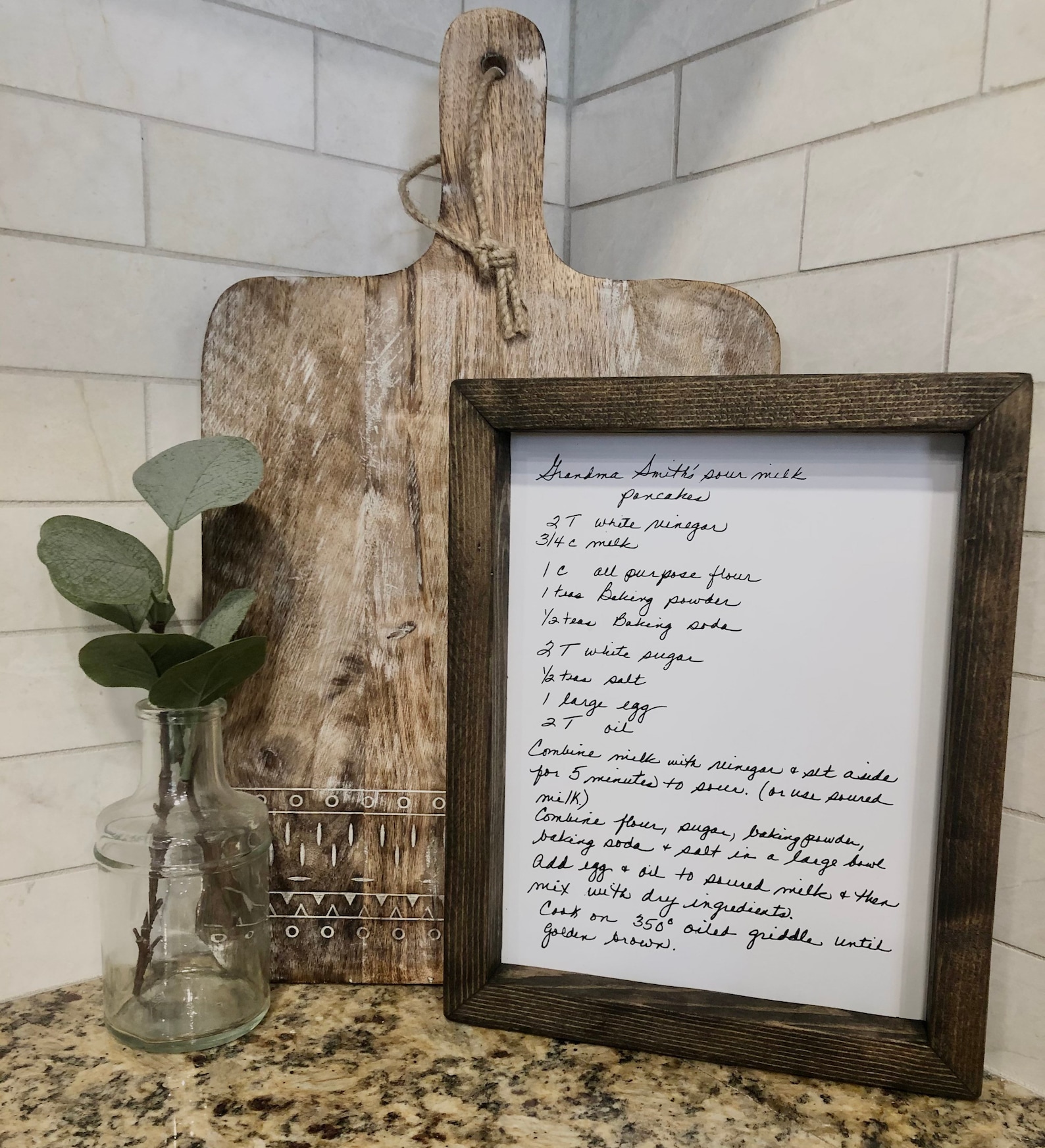 Handwritten Recipe Custom Wood Framed Printed Family Kitchen - Etsy