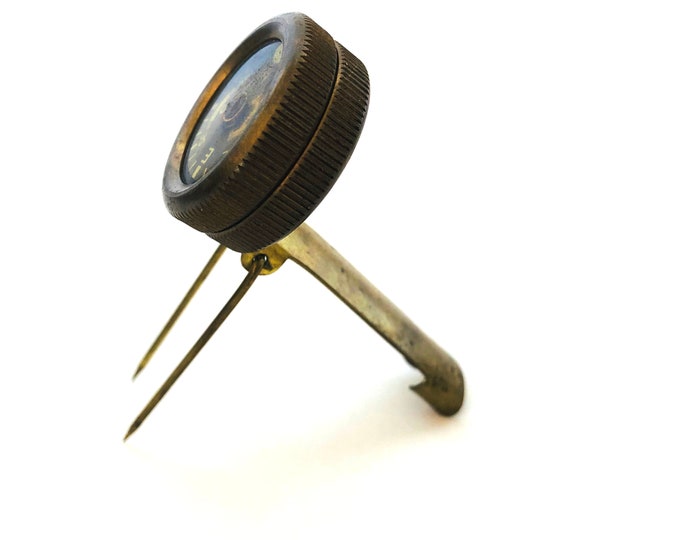 Vintage German Hunters Compass - Brass Lapel Sportsmans or Soliders ...