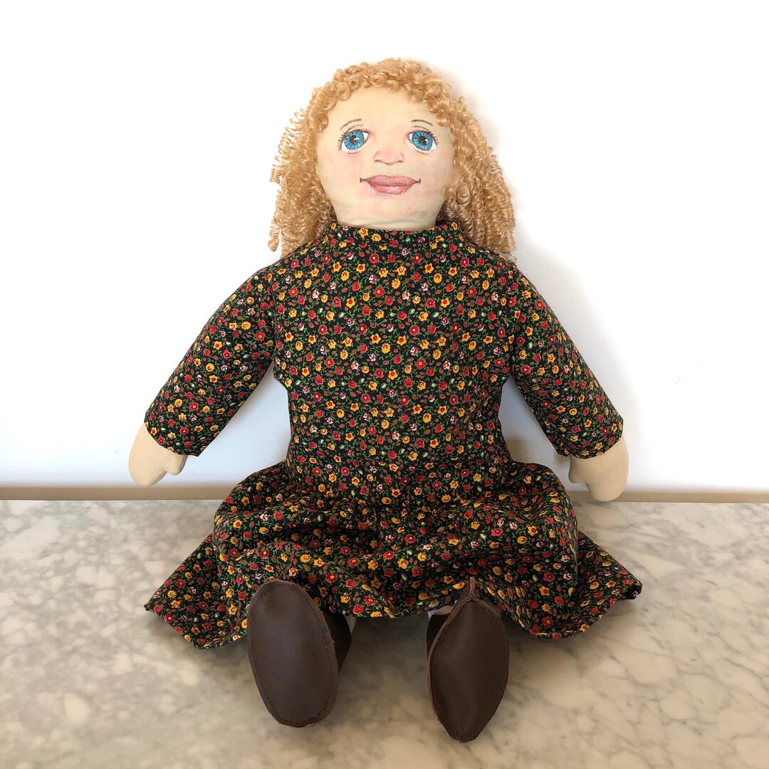 Handmade Hand Painted Folk Art Doll - Fabric Body W/ Bloomers and Boots ...
