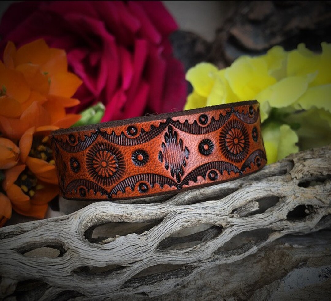 The Daisy Leather Cuff - Etsy