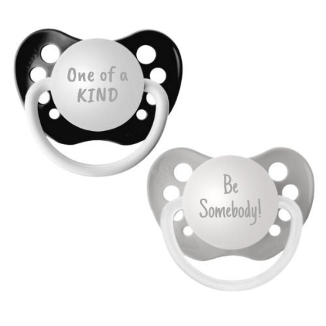 Set of 2 Pacifiers Gender Neutral Baby Gift Engraved Pacifier Newborn ...