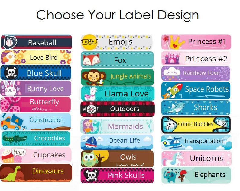 Étiquettes de nom pour enfants Étiquette personnalisée pour | Etsy