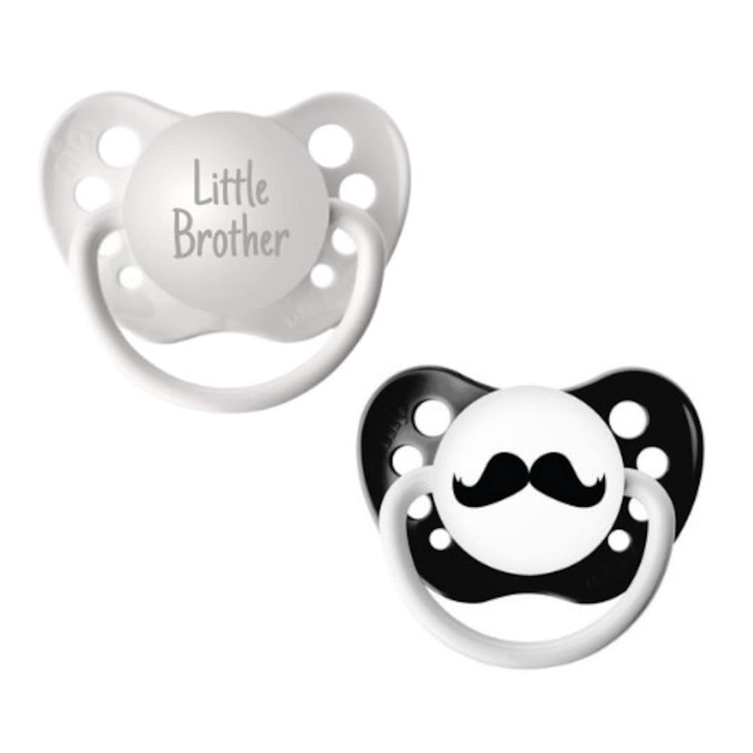 Little Brother Pacifier Boys Little Man Mustache Baby Shower - Etsy