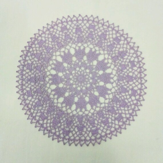 Purple Crochet Doily Lace Doily Purple Flower Doily Crochet | Etsy