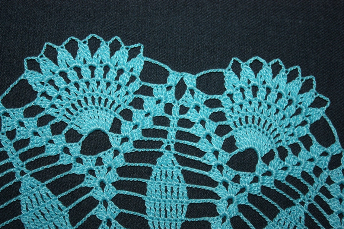 Blue Crochet Doily Lace Round Doily Flower Doily Dresser - Etsy
