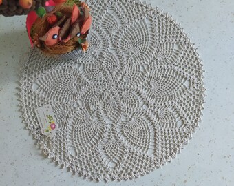Large Doily, Crochet Doily, White Doily, Lace Round Doily, Cotton Doily ...