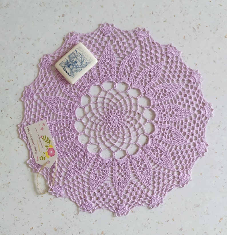 Purple Crochet Doily Lace Doily Flower Doily Cotton Doily - Etsy