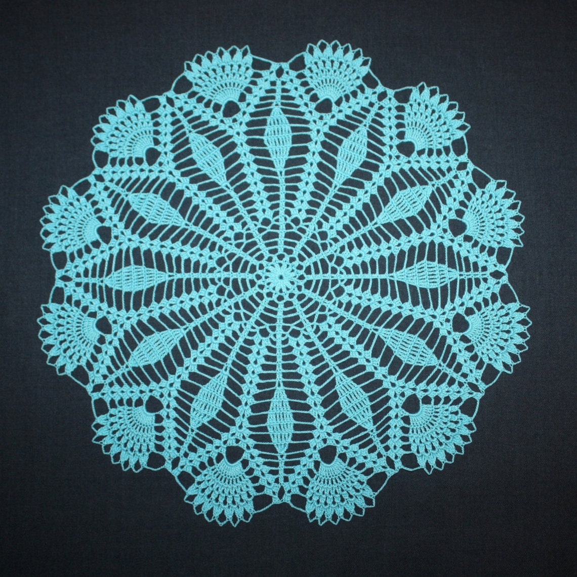 Blue Crochet Doily Lace Round Doily Flower Doily Dresser | Etsy