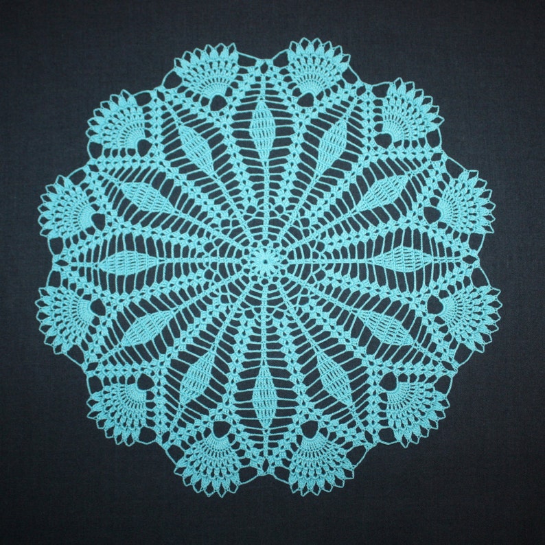 Blue Crochet Doily Lace Round Doily Flower Doily Dresser | Etsy