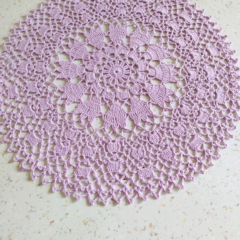 Purple Crochet Doily Lace Doily Purple Flower Doily Crochet - Etsy