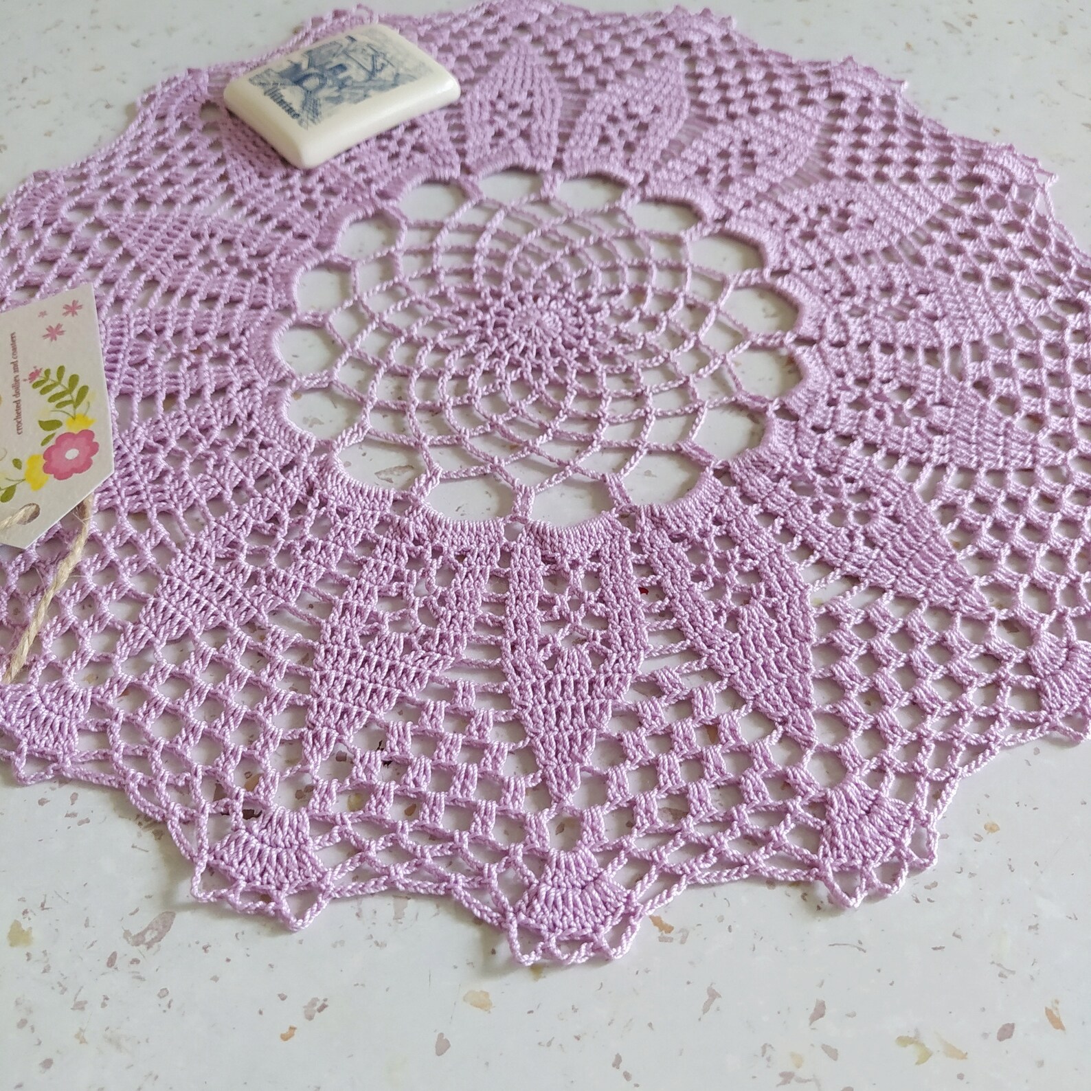 Purple Crochet Doily Lace Doily Flower Doily Cotton Doily - Etsy