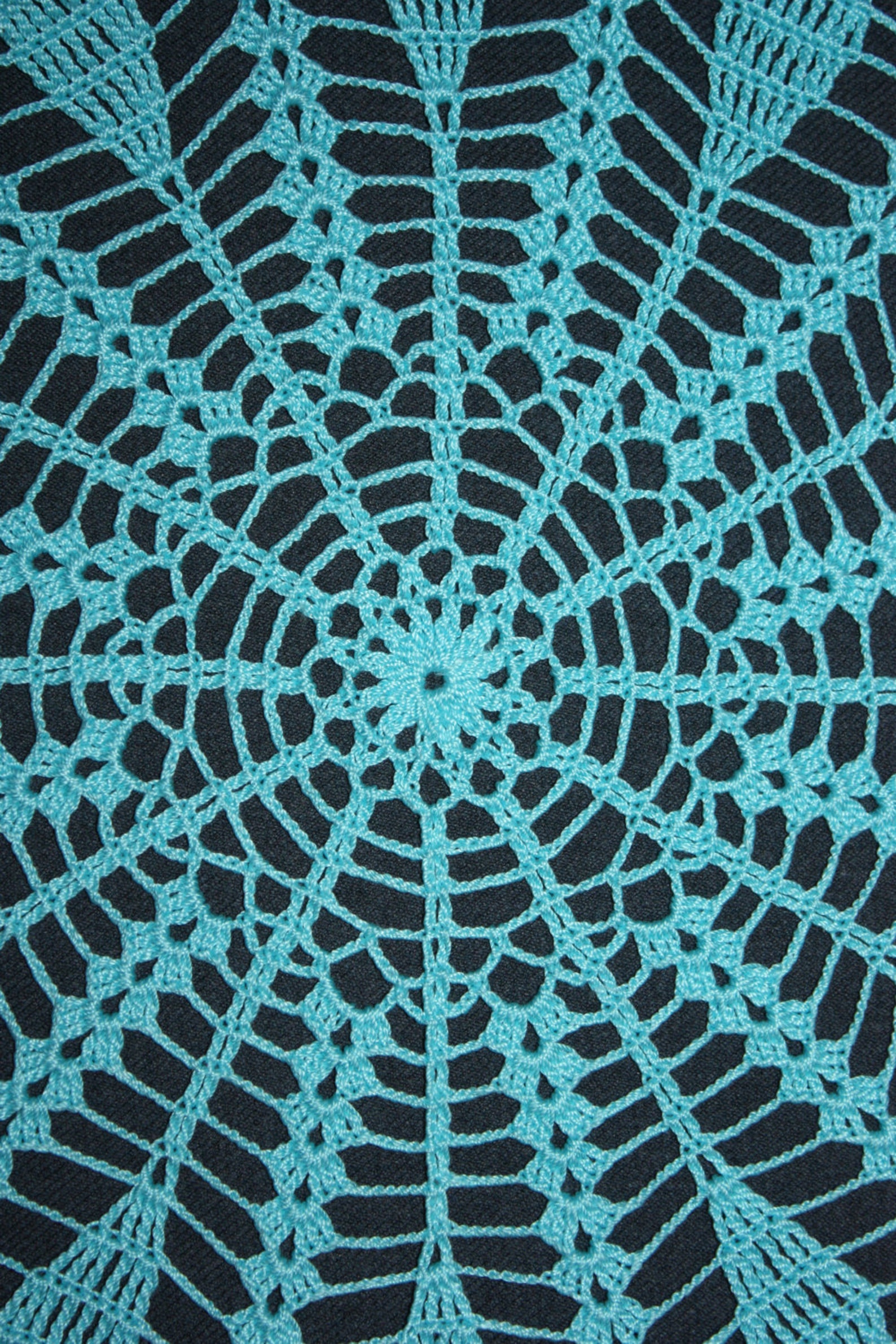 Blue Crochet Doily Lace Round Doily Flower Doily Dresser - Etsy