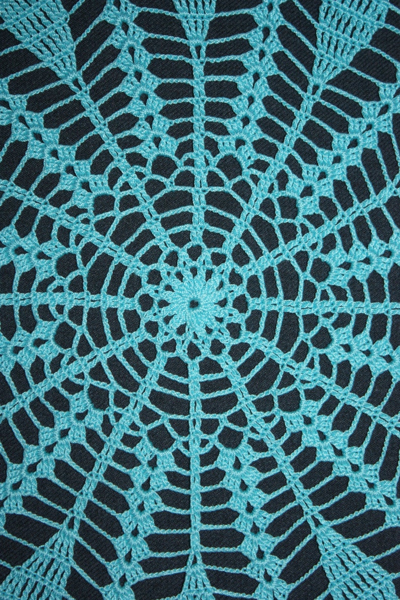 Blue Crochet Doily Lace Round Doily Flower Doily Dresser | Etsy