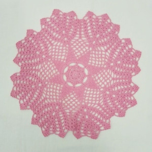 Pink Crochet Doily Medium Round Doily Lace Doily Cotton | Etsy
