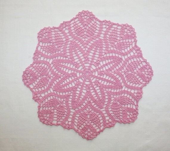 Pink Crochet Doily Lace Doily Flower Doily Wedding Doily | Etsy