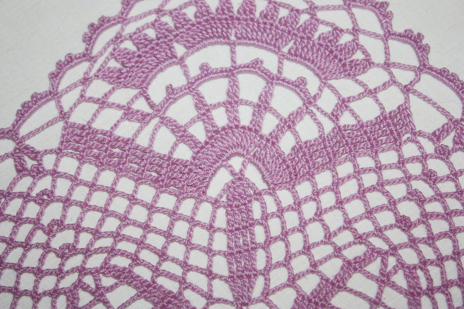 Purple Crochet Doily Large Doily Lace Doily Flower Doily | Etsy