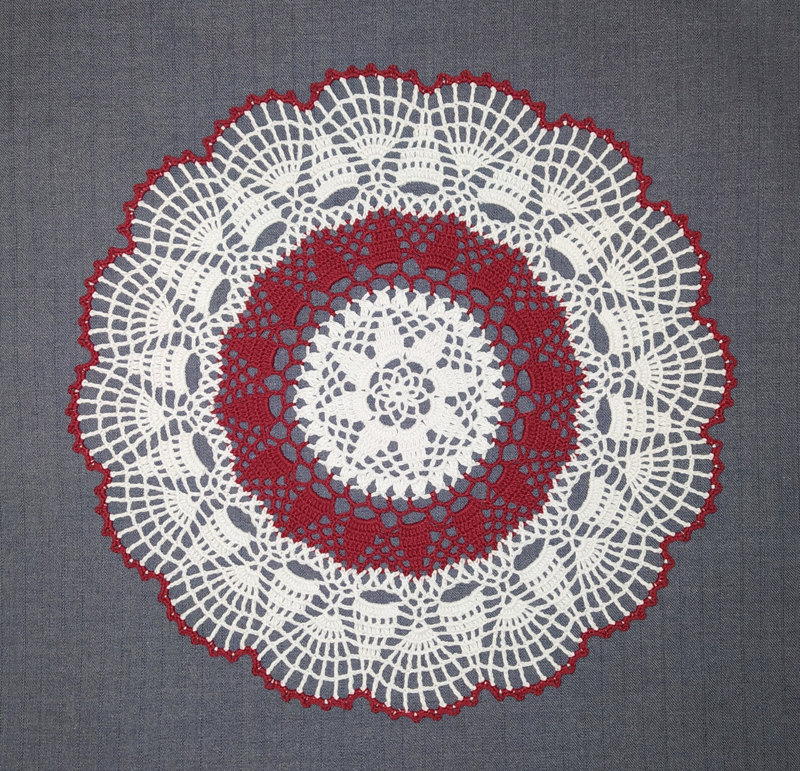 White Gray Crochet Doily Pineapple Doily Lace Doily Cotton - Etsy